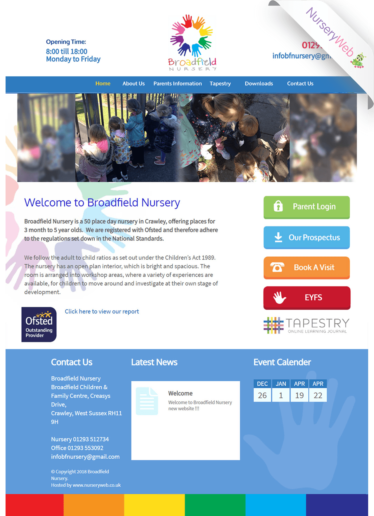 Sample Portfolio of Nurseries Website Design | NurseryWeb