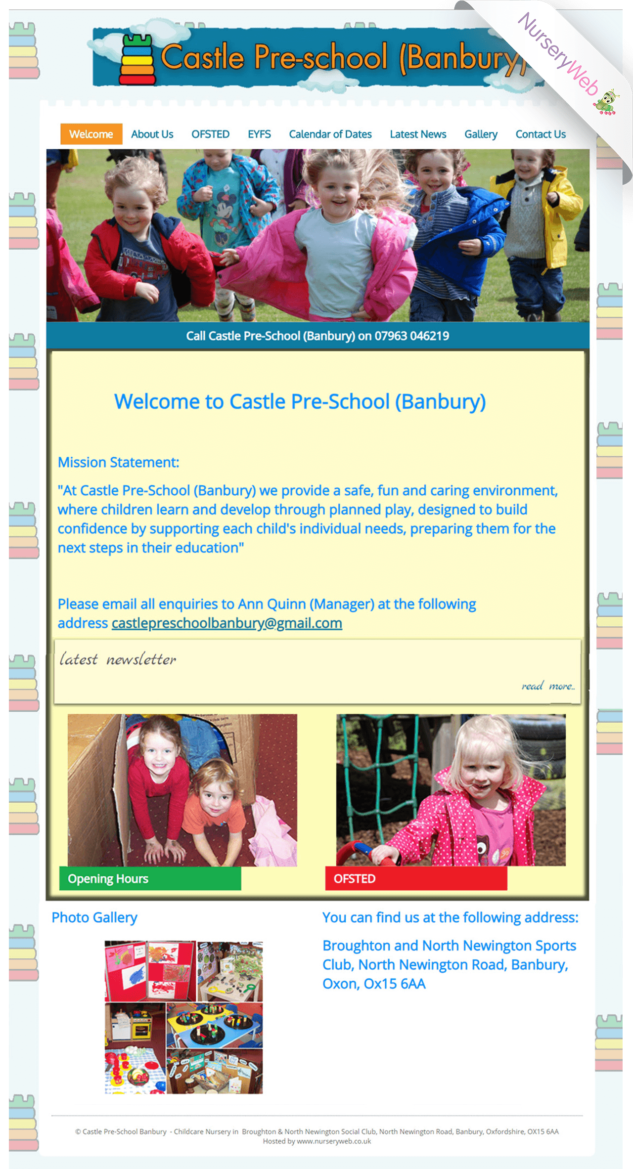 Sample Portfolio of Nurseries Website Design | NurseryWeb