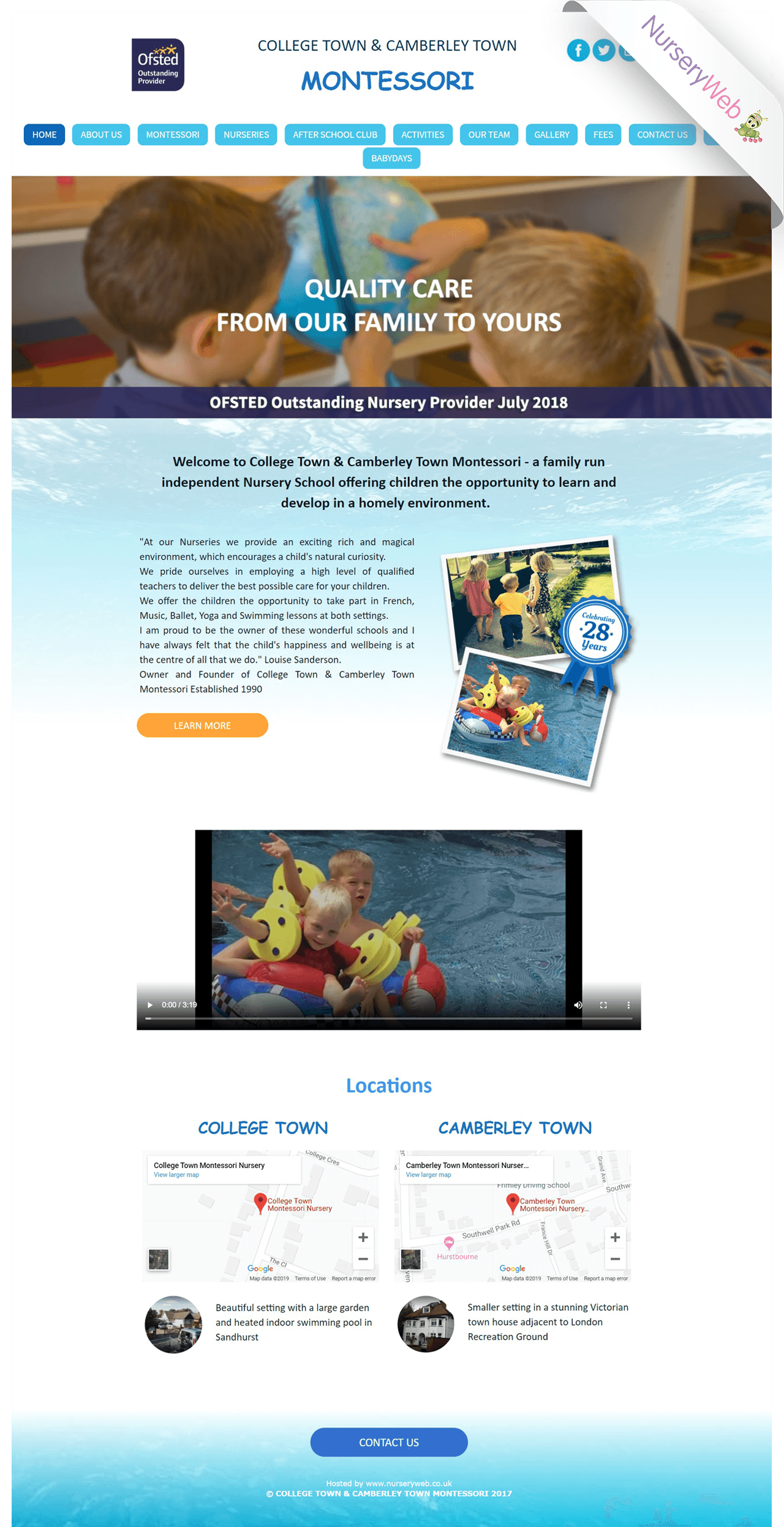 Sample Portfolio of Nurseries Website Design | NurseryWeb