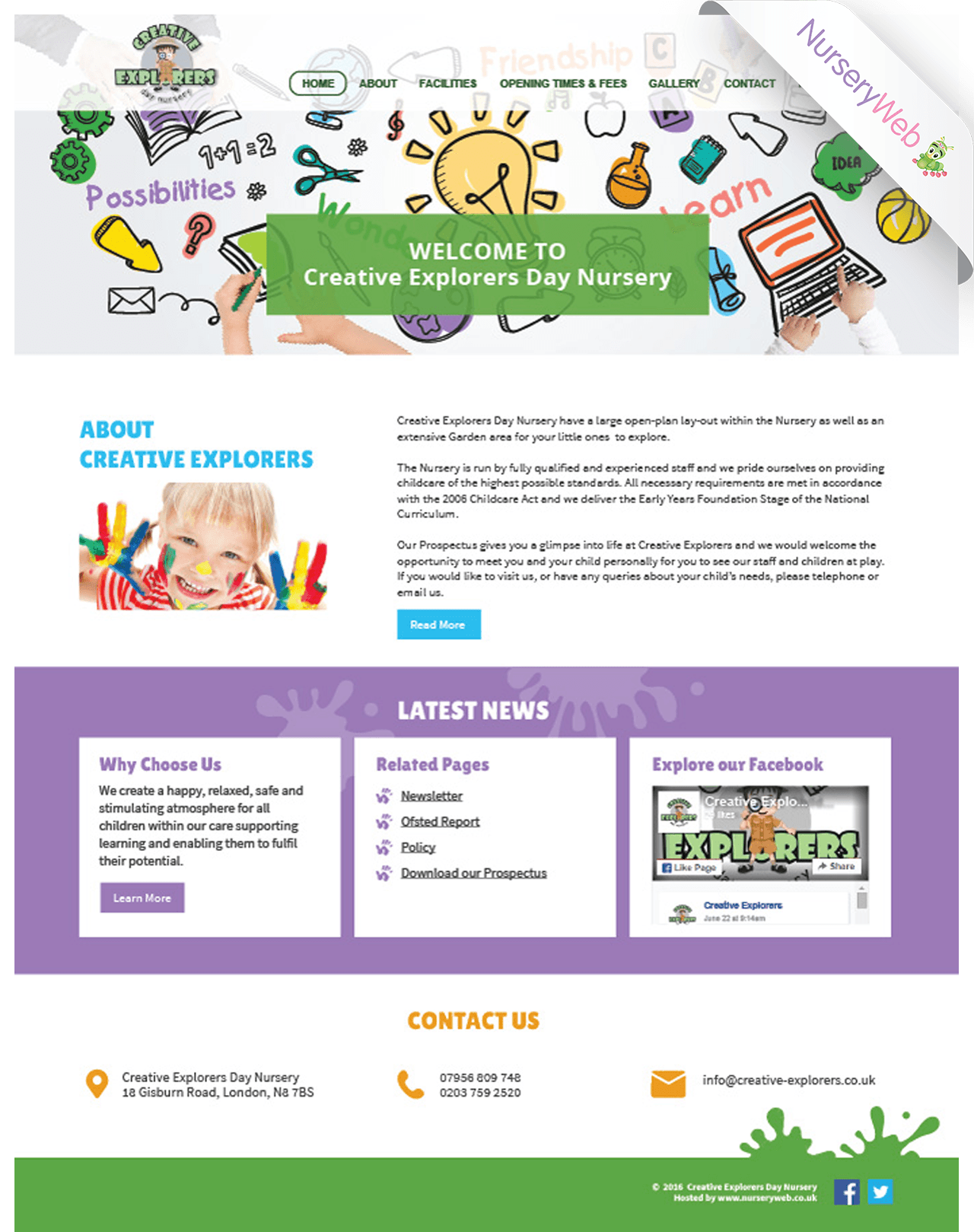 Sample Portfolio of Nurseries Website Design | NurseryWeb