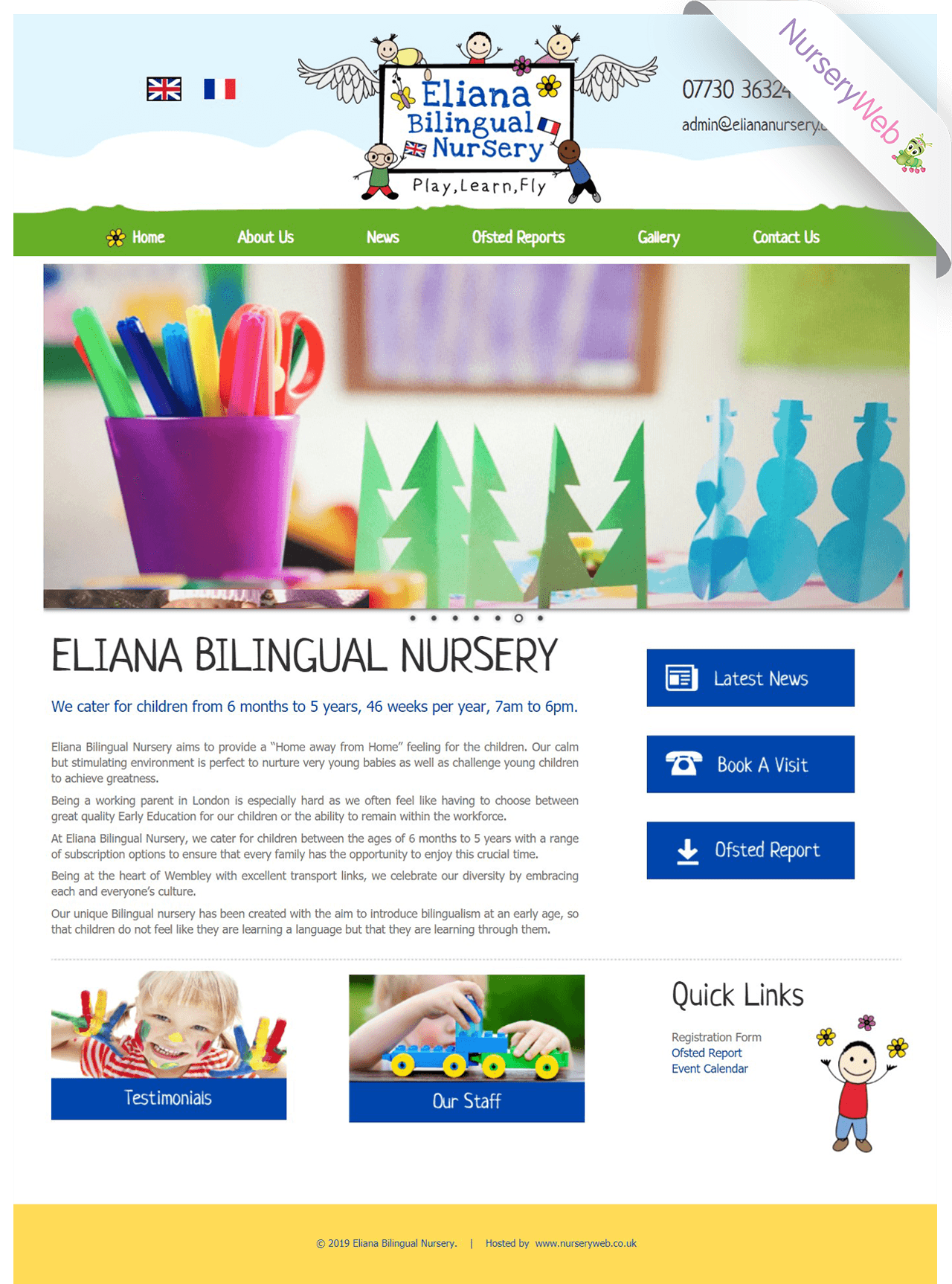 Sample Portfolio of Nurseries Website Design | NurseryWeb