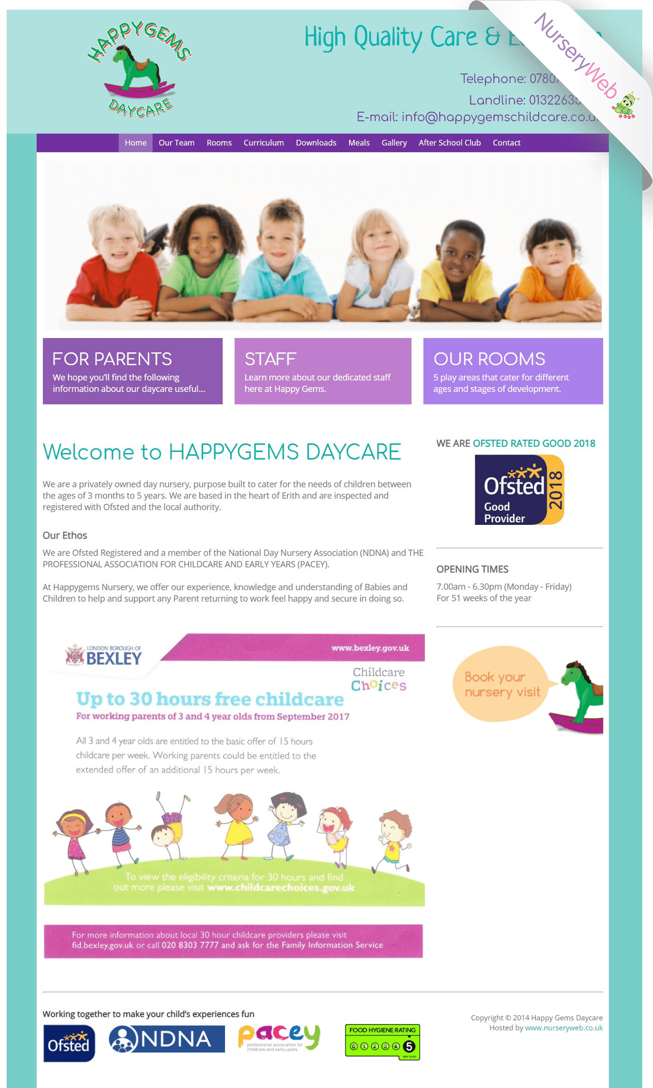 Sample Portfolio of Nurseries Website Design | NurseryWeb