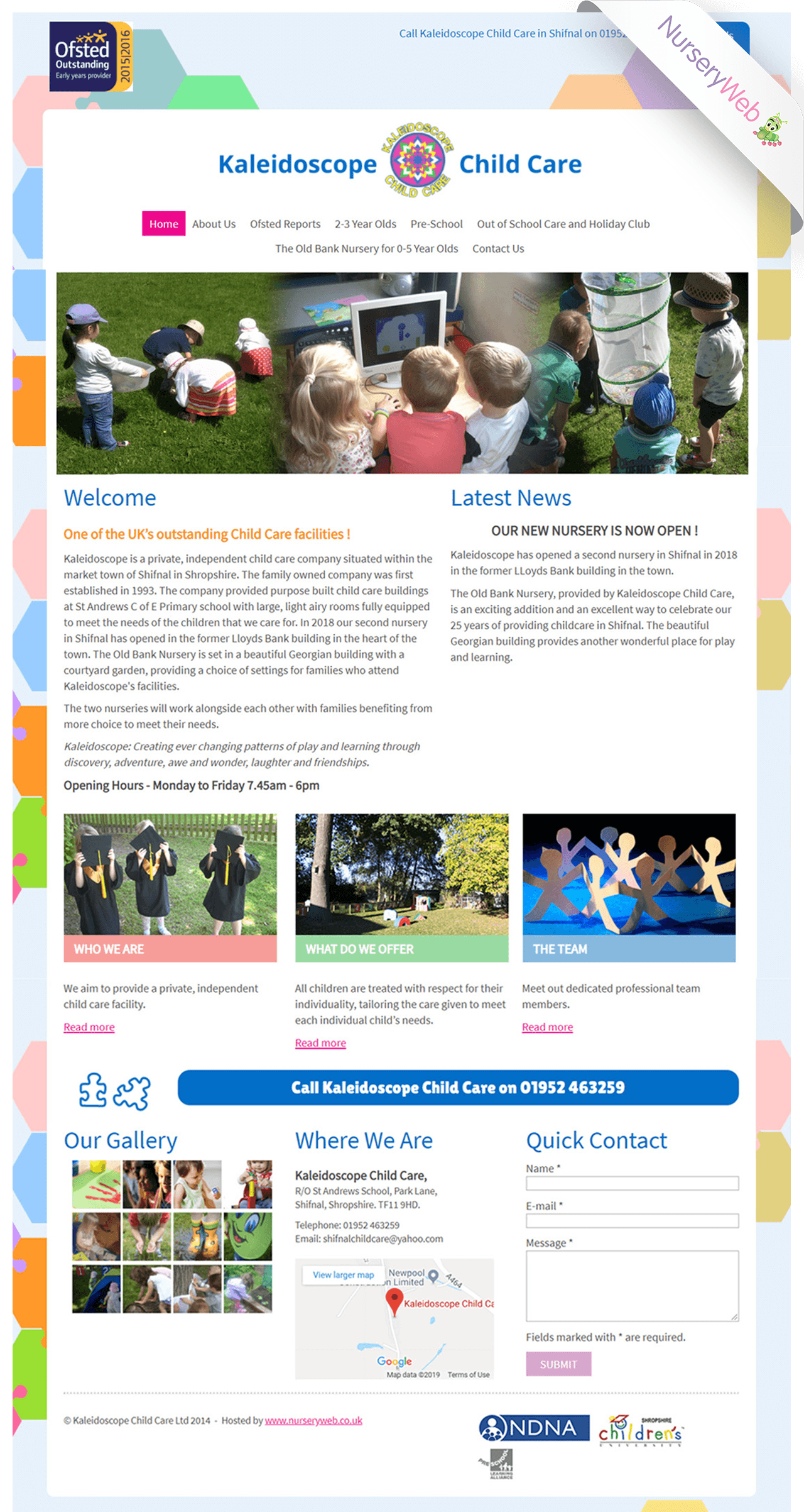 Sample Portfolio of Nurseries Website Design | NurseryWeb