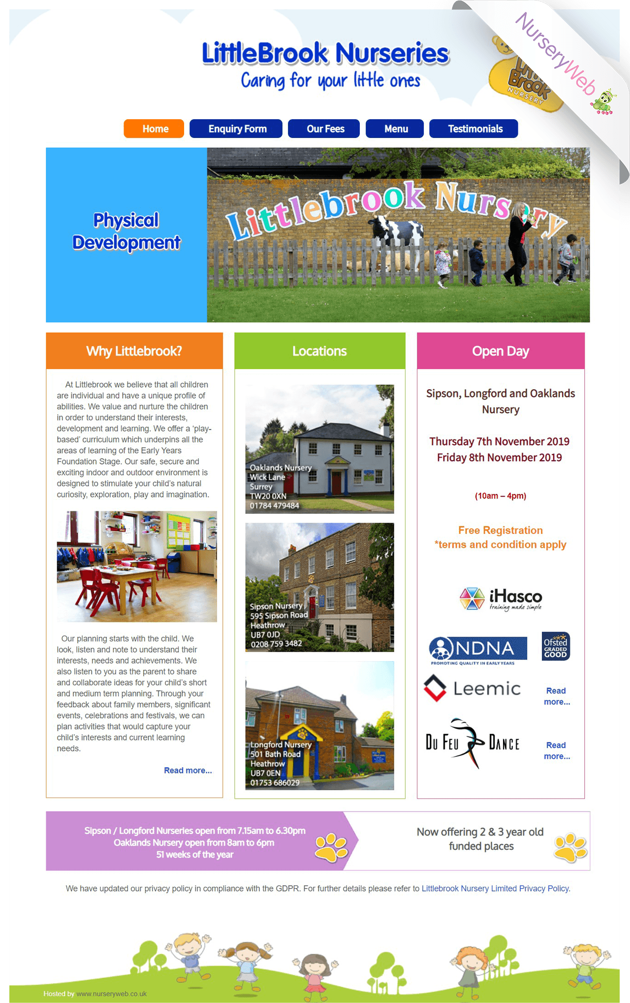 Sample Portfolio of Nurseries Website Design | NurseryWeb