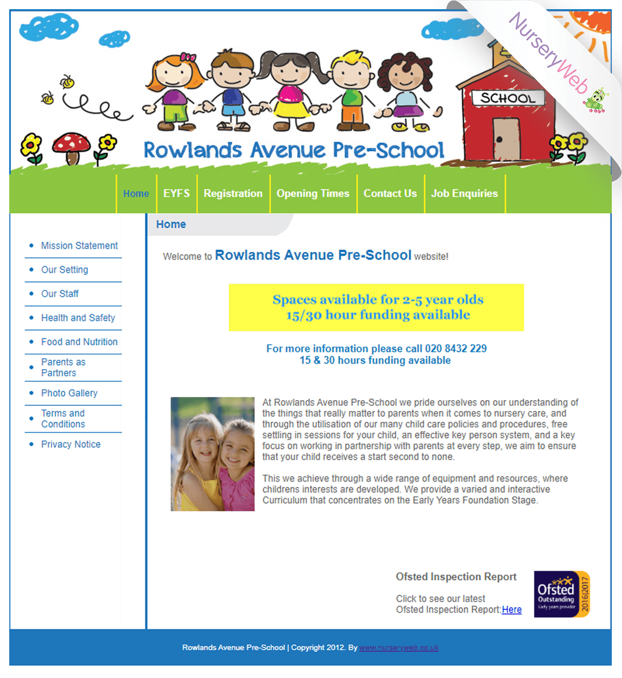 Sample Portfolio of Nurseries Website Design | NurseryWeb