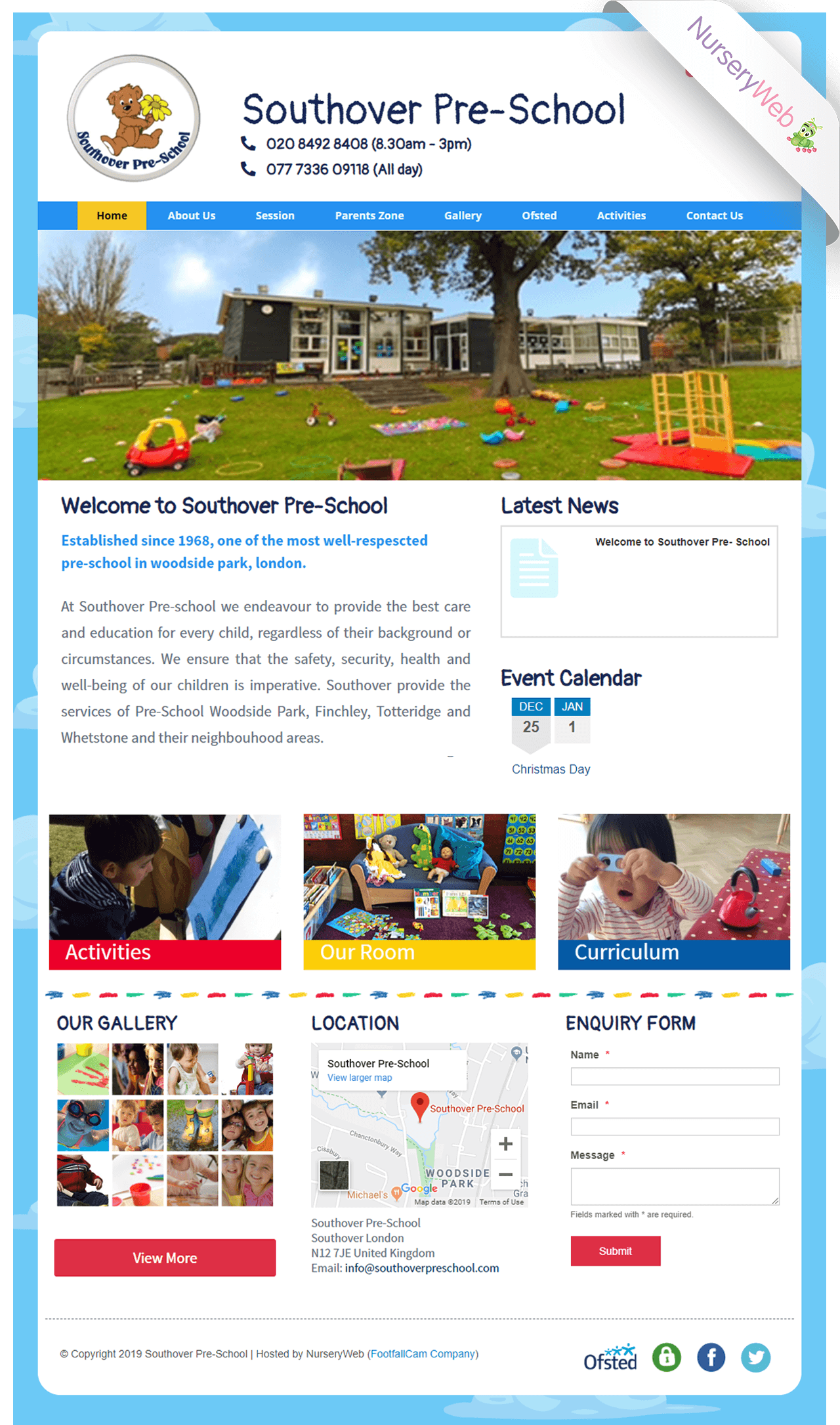 Sample Portfolio of Nurseries Website Design | NurseryWeb