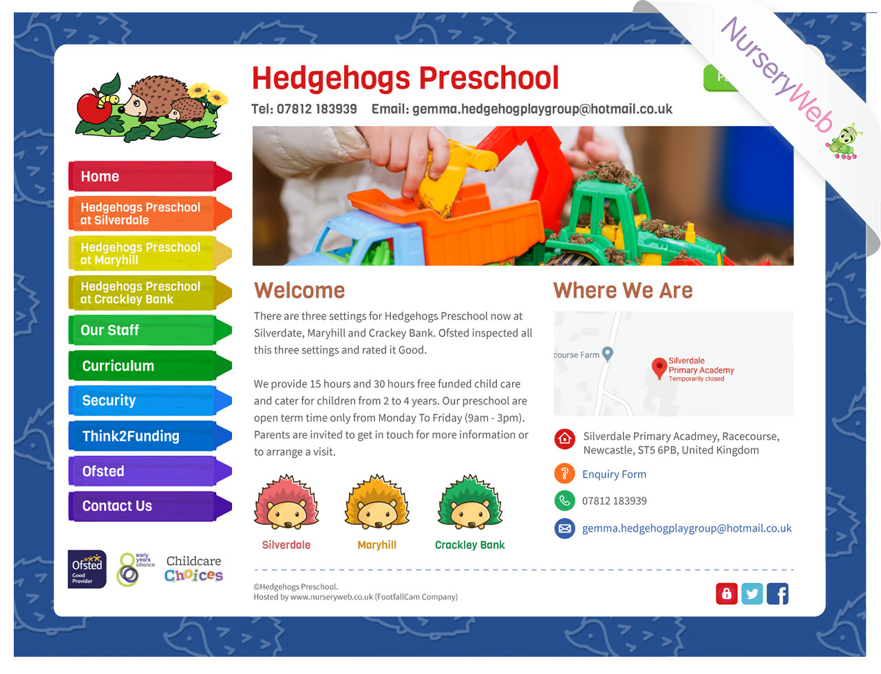 Sample Portfolio of Nurseries Website Design | NurseryWeb