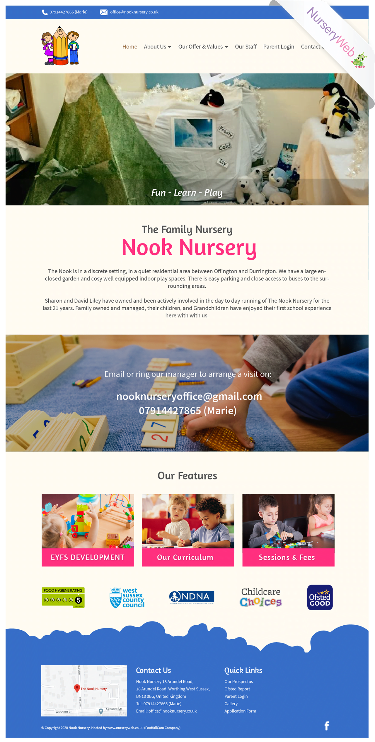 Sample Portfolio of Nurseries Website Design | NurseryWeb